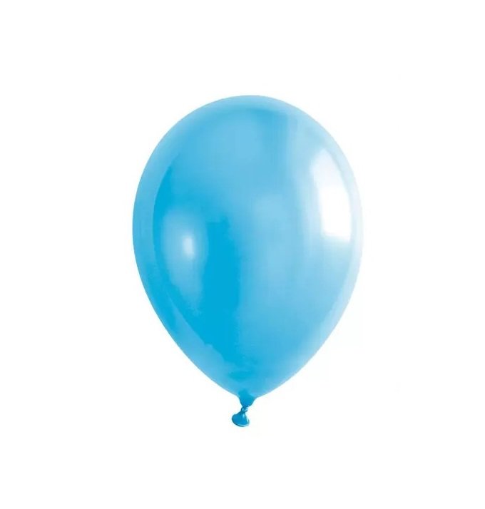 Balão/Bexiga Azul Celeste Liso Joy N°8 50 Unidades - QUALIFOR