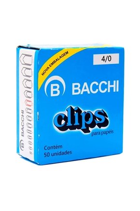 Caixa de Clips 4/0 Galvanizado 50 Unidades Bacchi